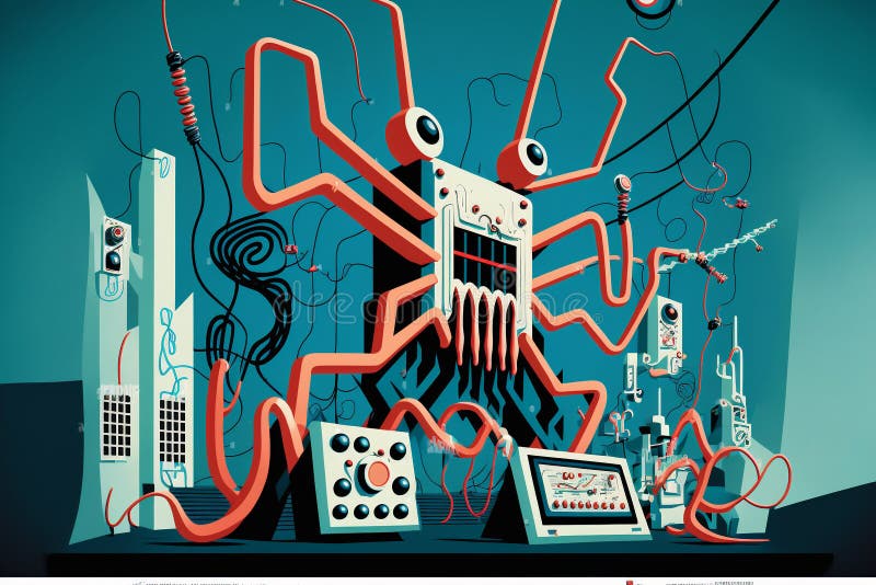 Monster Circuit Computer Technology, Abstract Background, 3d ...