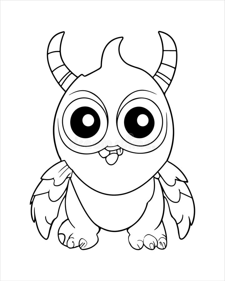 Monster Coloring Pages, Monster Art, Monster Illustration. Stock Vector ...