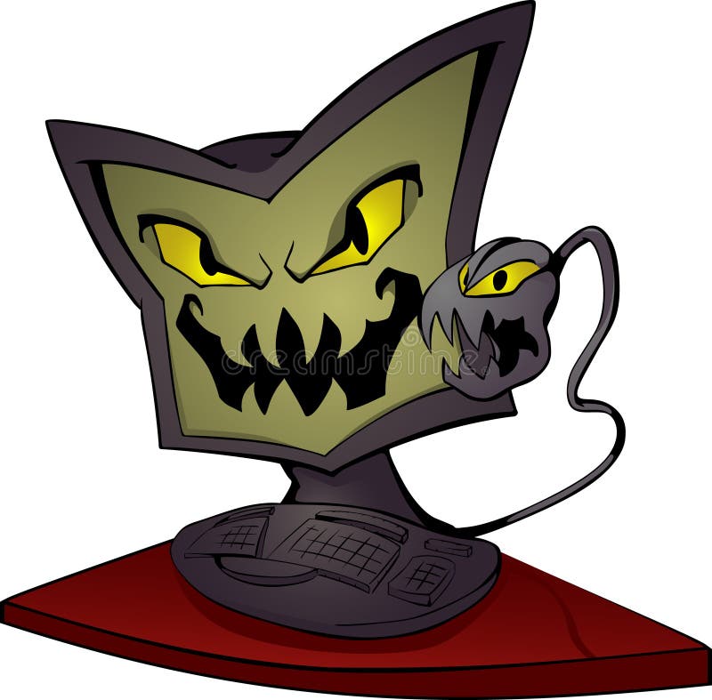Monster Computer stock vector. Illustration of angry - 14233940