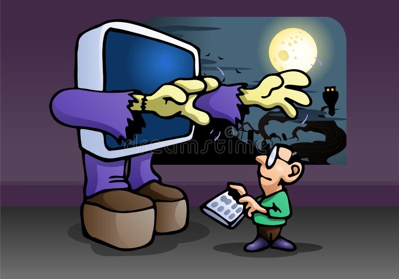 Monster Computer stock vector. Illustration of angry - 14233940