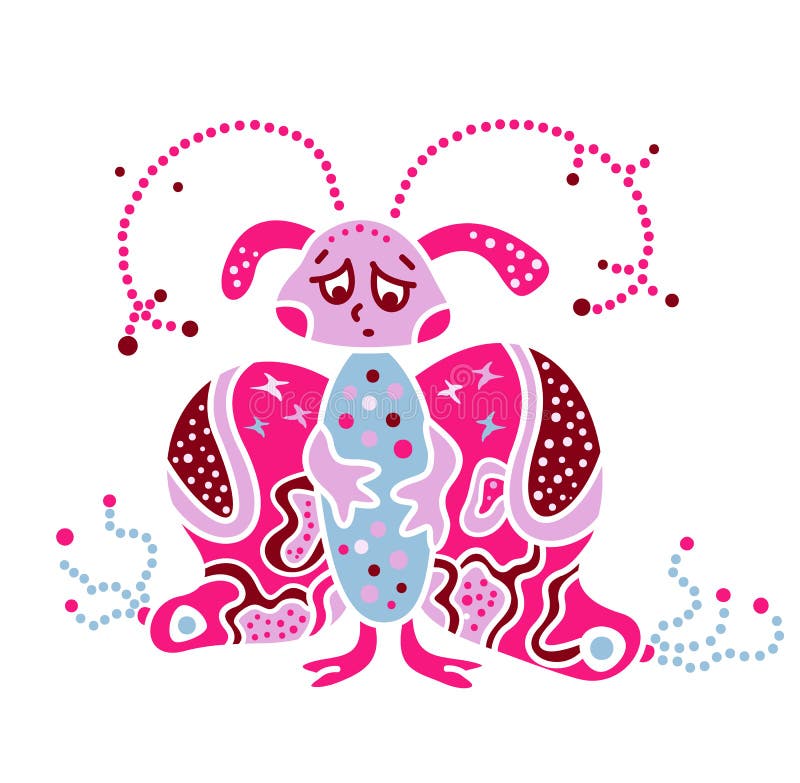 Monster Creature Essence the Virus Like Bacteria Butterfly Stock Vector ...
