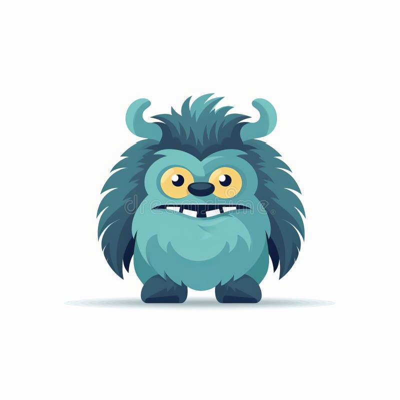 Minimalist 2d Vector Icon of a Monster Looking Down Stock Illustration ...
