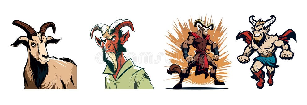 Monster Devil Goat Character Vector Stock Vector - Illustration of ...