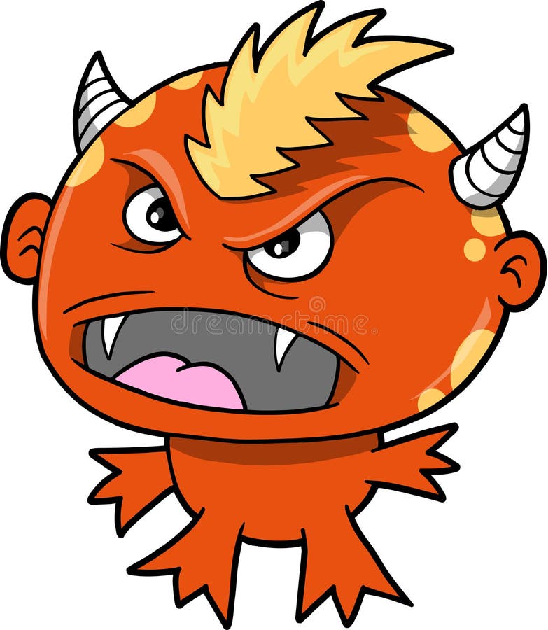 Monster Devil Vector Illustration Stock Vector - Illustration of alien ...