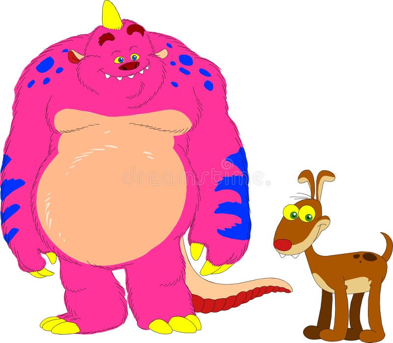 Monster and dog stock vector. Illustration of litlle - 45968185