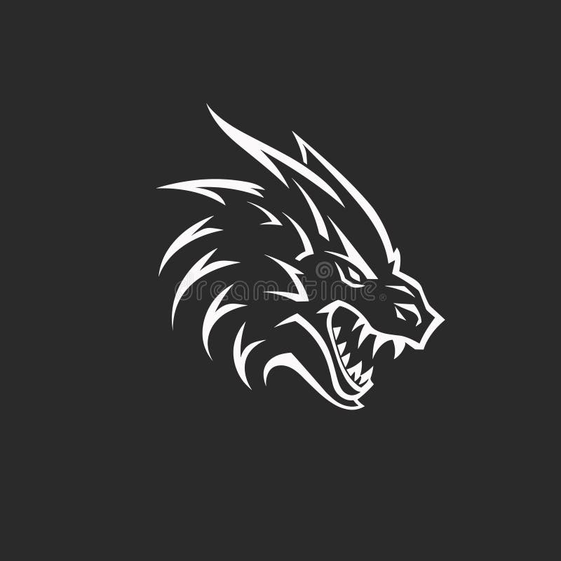Monster Dragon Head Vector Illustration, Tattoo Logo Icon Design ...