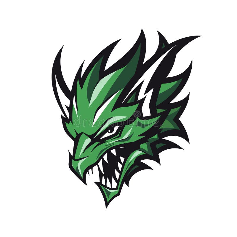 Monster Dragon Head Vector Illustration, Tattoo Logo Icon Design ...