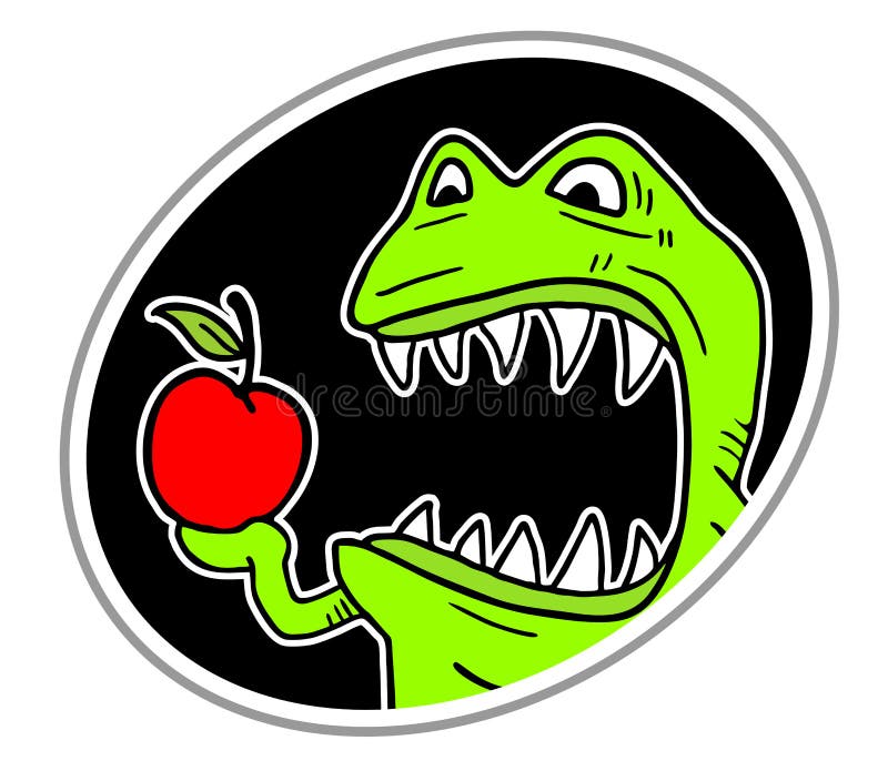 Monster eat apple stock vector. Illustration of victim - 48538253