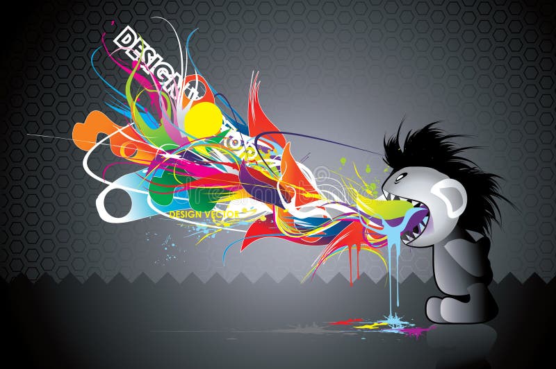 Monster eating colors stock vector. Illustration of color - 18005713