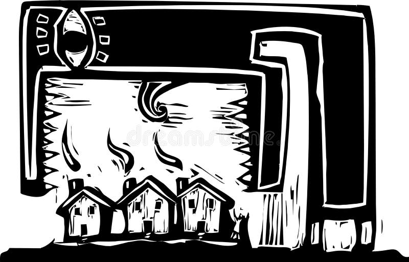 Monster eating houses stock vector. Illustration of urban - 19005325