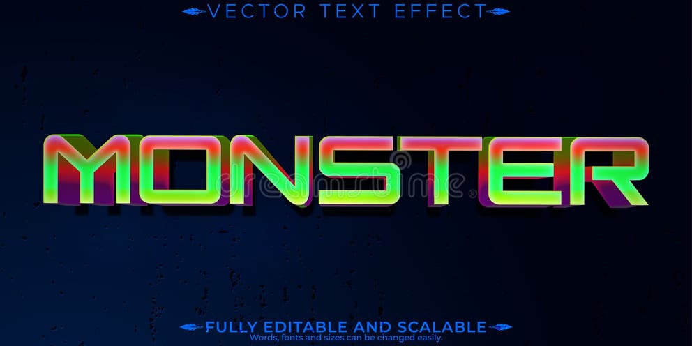Monster Editable Text Effect, Editable Attack and Horror Text Style Stock Vector - Illustration ...