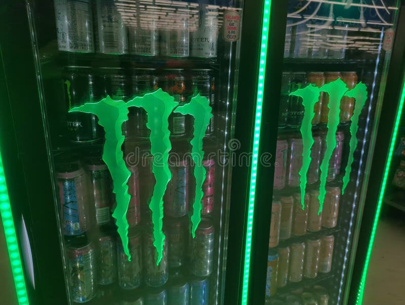 Monster Energy Drink Brand Logo Refrigerator Display Section Walmart ...