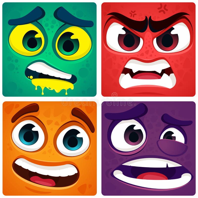 Monster faces stock vector. Illustration of faces, character - 99237821
