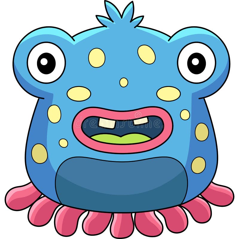 Monster Fish Cartoon Colored Clipart Illustration Stock Vector ...