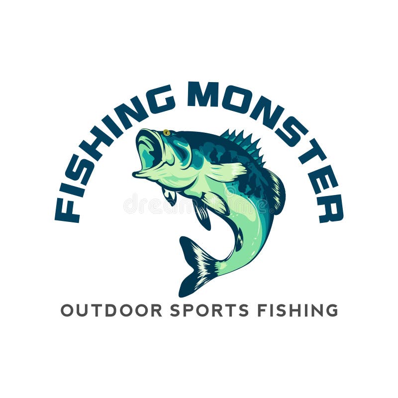 Monster Fish Logo Design. Fishing Logo Design Illustration Vector Stock ...