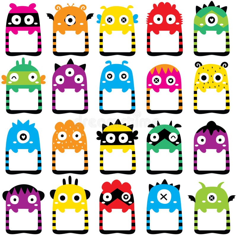 Monster Frames Clip Art Set Stock Vector - Illustration of eps10 ...