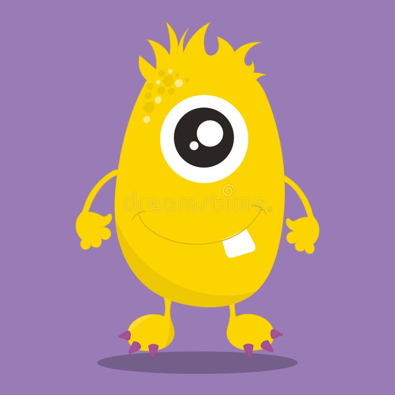Monster Fun Yellow Monster 08 Stock Vector - Illustration of monster ...