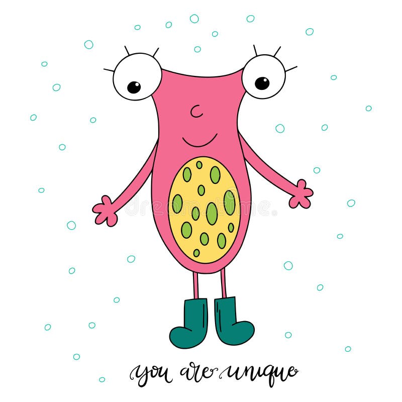 Monster with Funny Inscription Stock Vector - Illustration of character ...