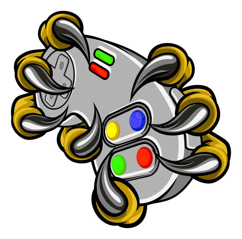 Monster Gamer Claws Holding Games Controller Stock Vector ...