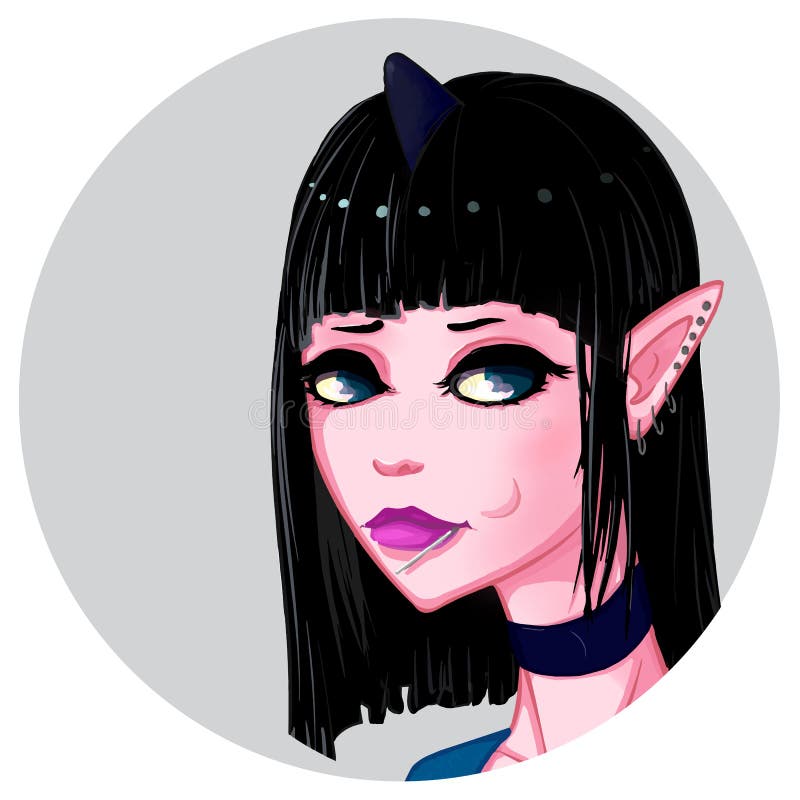 Monster girl with lollipop stock vector. Illustration of party - 77809062