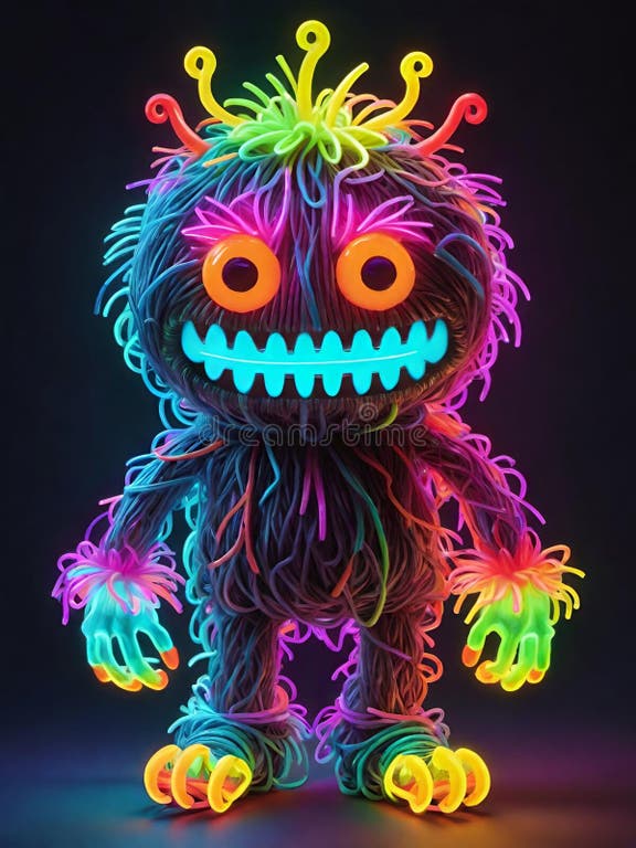 Monster with Glowing Lights Stock Illustration - Illustration of ...
