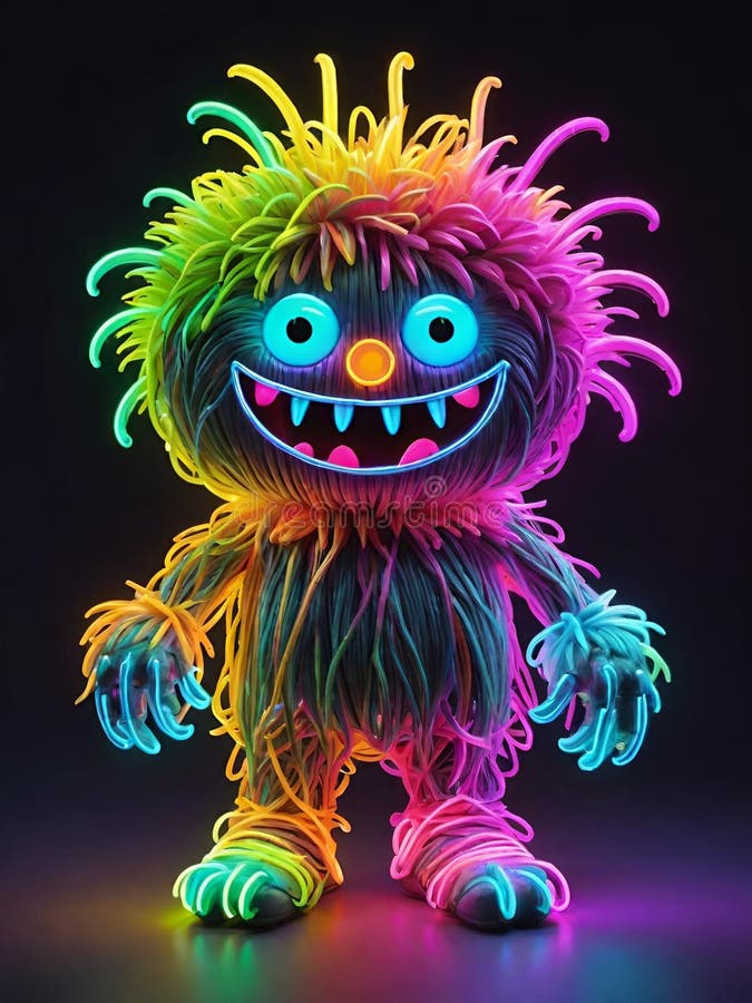 Monster with Glowing Lights Stock Illustration - Illustration of ...