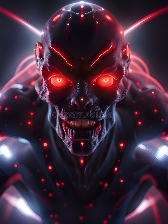 Monster with Glowing Red Blood, Ai Generated Stock Illustration ...