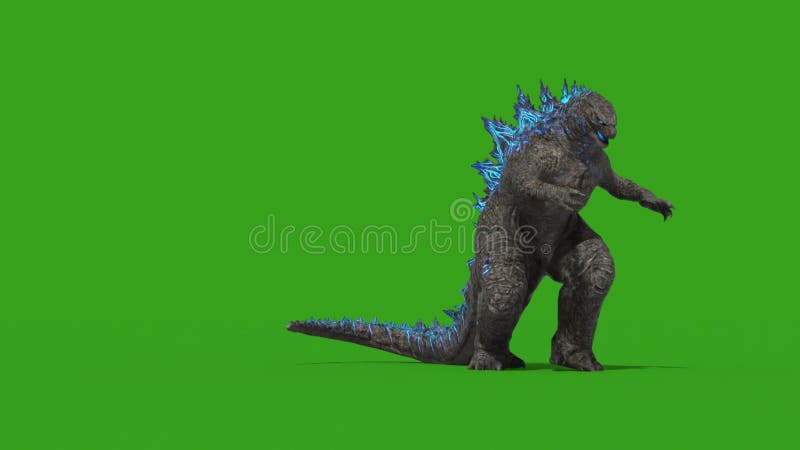 Monster Godzilla Green Screen Turn Dance 3D Rendering Animation Stock ...