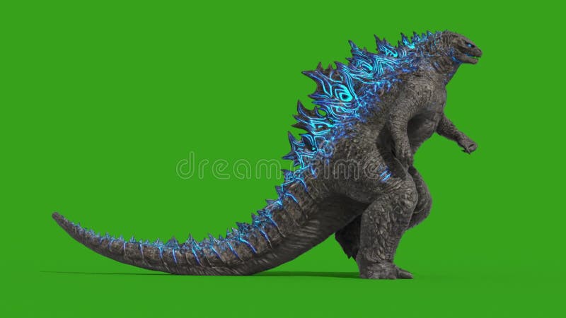 Monster Godzilla Green Screen Walkcycle Side Loop 3D Rendering ...