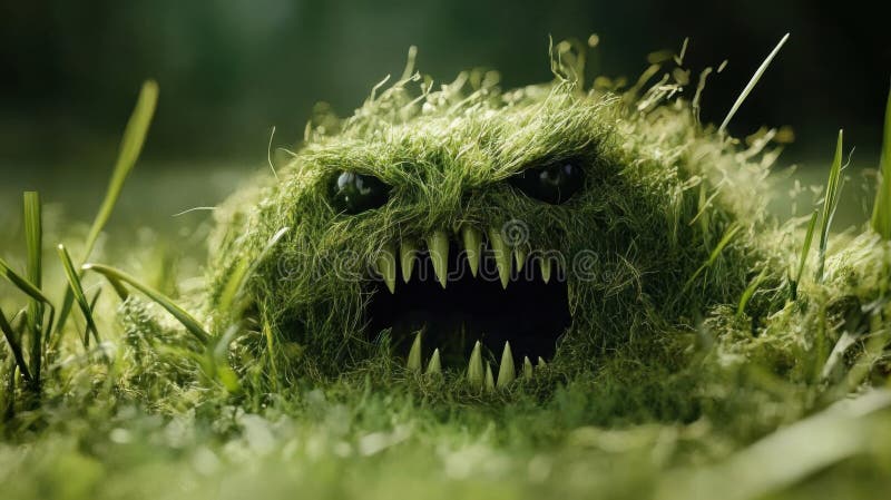 Monster of Grass, Encountering an Unusual Creature in the Yard with ...