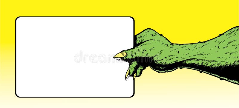 Monster Hand Holding a Sign. Stock Vector - Illustration of demon ...