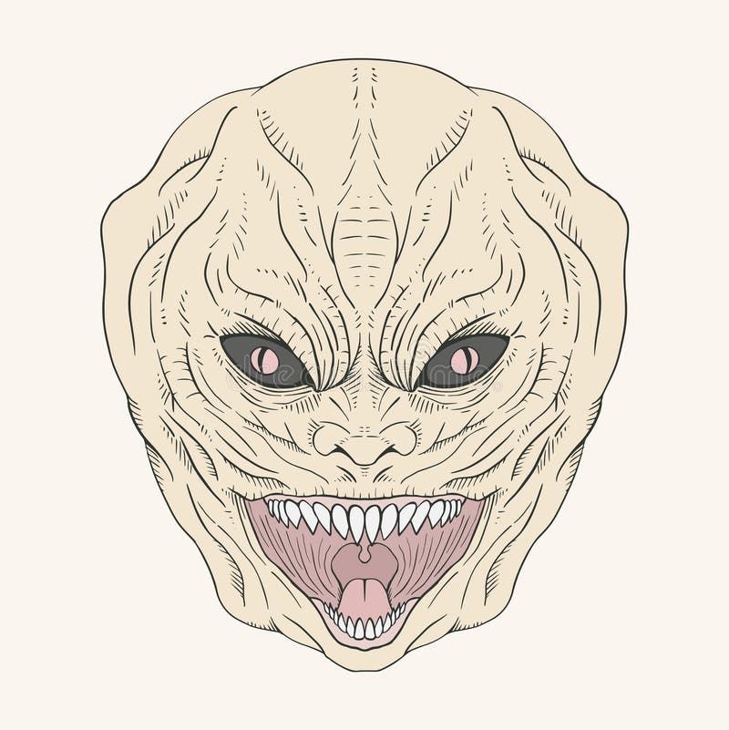 Monster head draw stock vector. Illustration of creature - 340999178