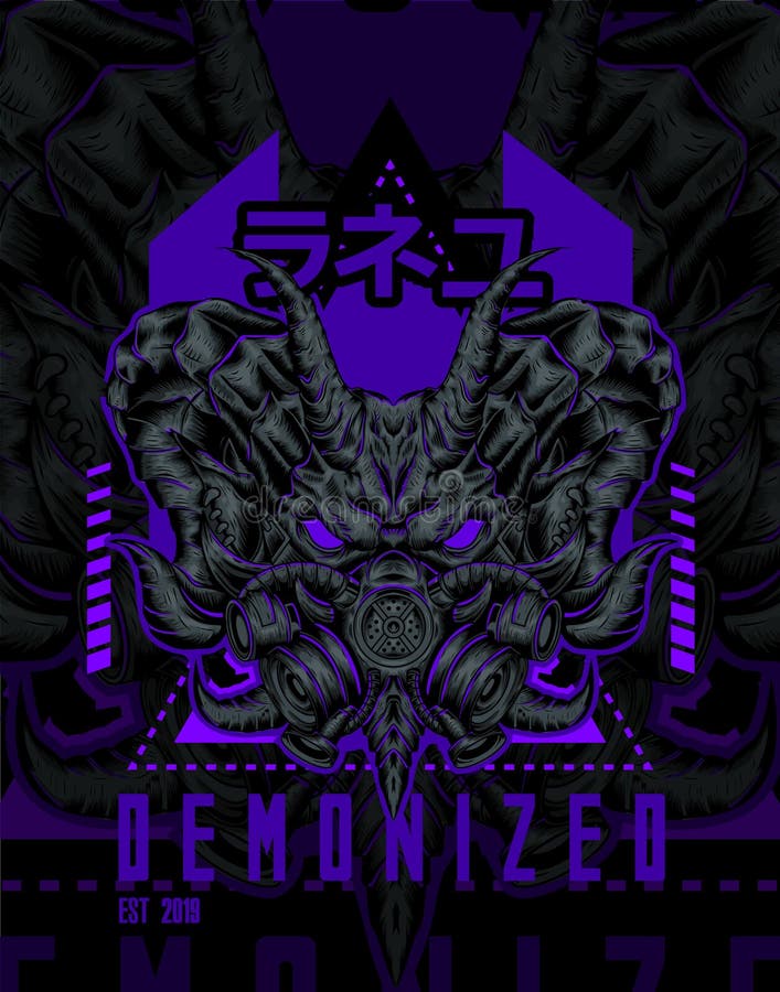 Demonized Digital Art Illustration Stock Vector - Illustration of evil ...