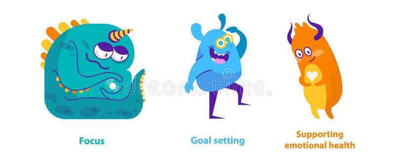 Monster Helpers. Flat Vector Illustration Stock Vector - Illustration ...