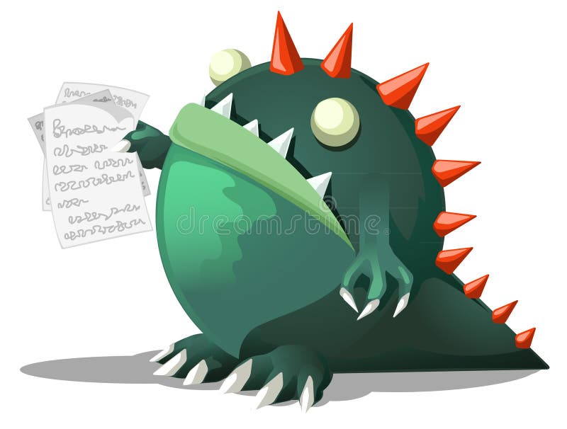 Monster Holding Papers stock vector. Illustration of ogre - 73088179