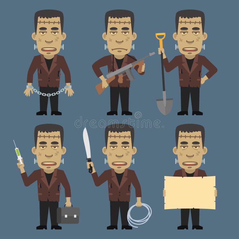 Monster Holding Shovel Machine Paper Stock Vector - Illustration of ...