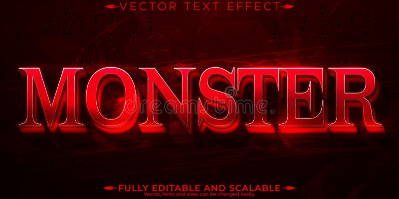 Monster Horror Text Effect, Editable Horror and Blood Text Style Stock ...