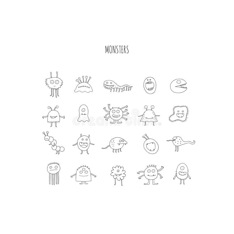 Monster icons stock vector. Illustration of imaginative - 79205473