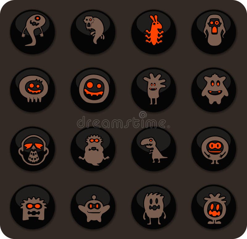 Monster icons set stock vector. Illustration of clip - 142282049