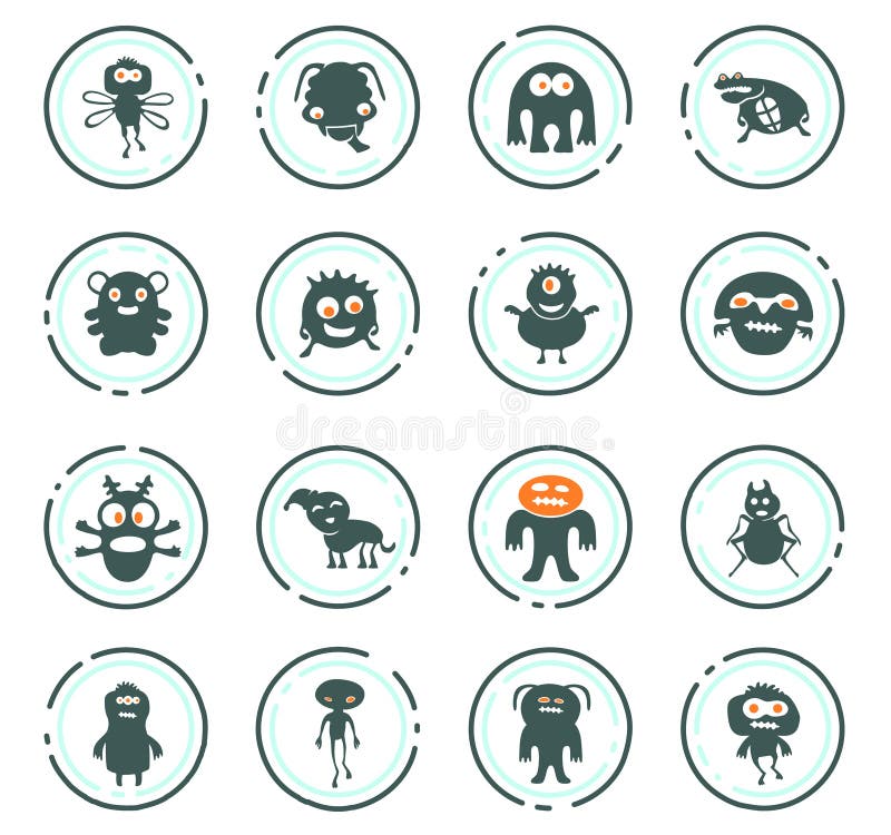 Monster icons set stock vector. Illustration of game - 155368113