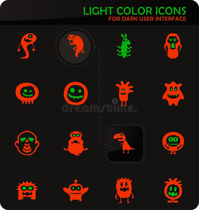 Monster icons set stock vector. Illustration of devil - 140650577