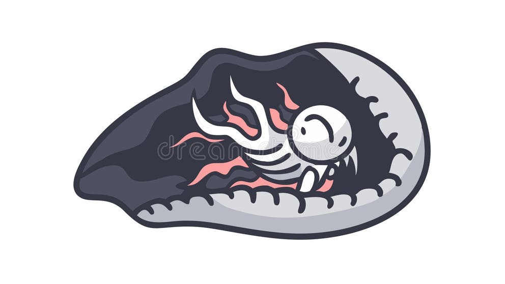 Monster Inside a Seashell Sci-Fi Creature, Vector Design Generative AI ...