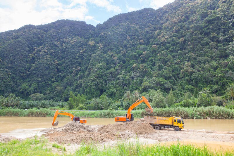 Monster machines working. stock photo. Image of large - 48366604