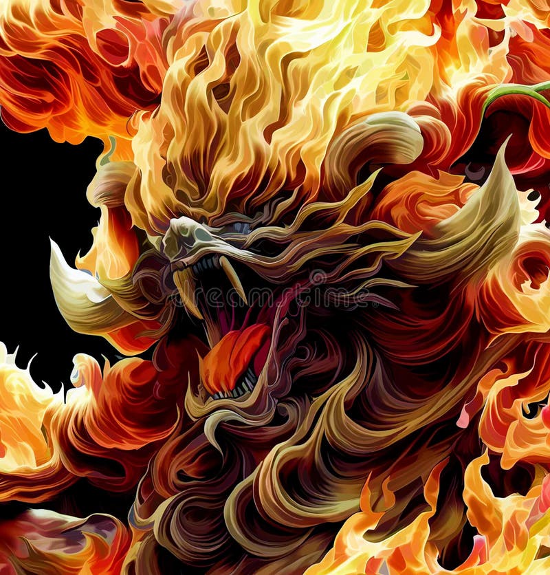 Monster Made of Fire Concept Stock Illustration - Illustration of ...