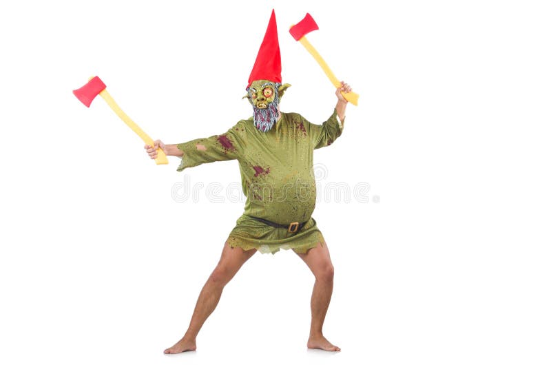 Monster Man with Axes Isolated Stock Image - Image of caveman, haircut ...