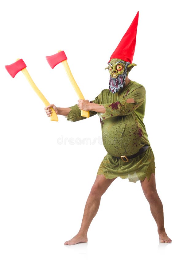 Monster Man with Axes Isolated Stock Photo - Image of lumberman ...