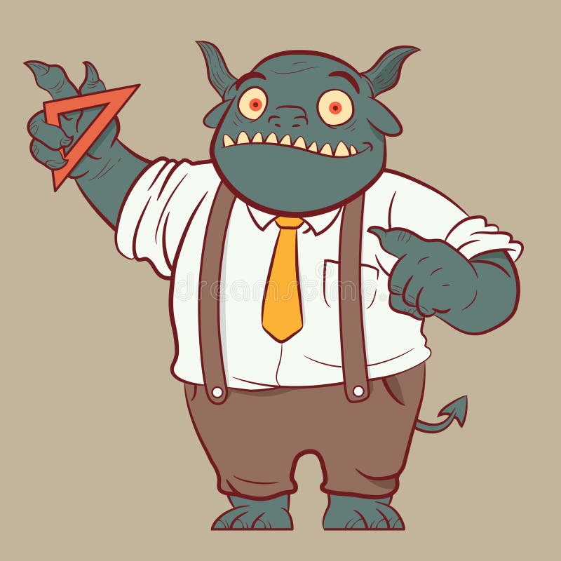 Cartoon Of A Monster Teacher In School Stock Illustration ...