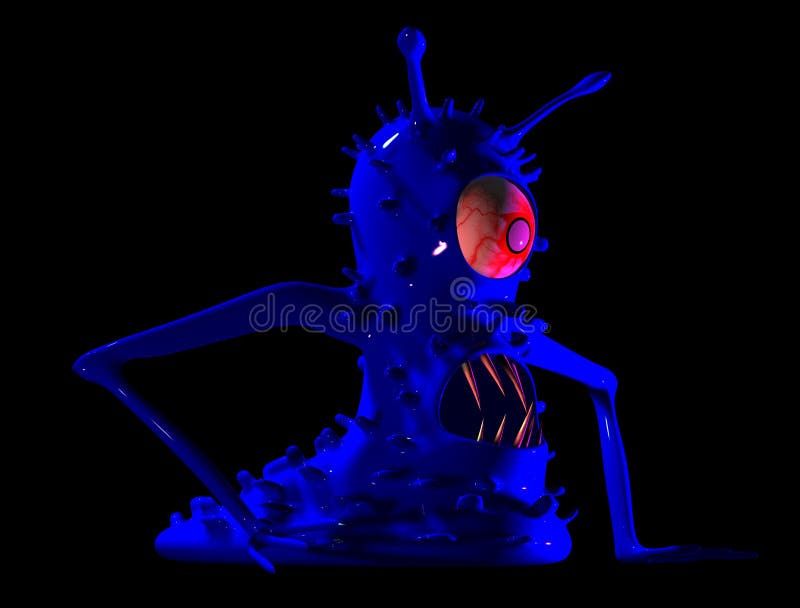 The Monster a Microbe, a Virus. Stock Illustration - Illustration of ...
