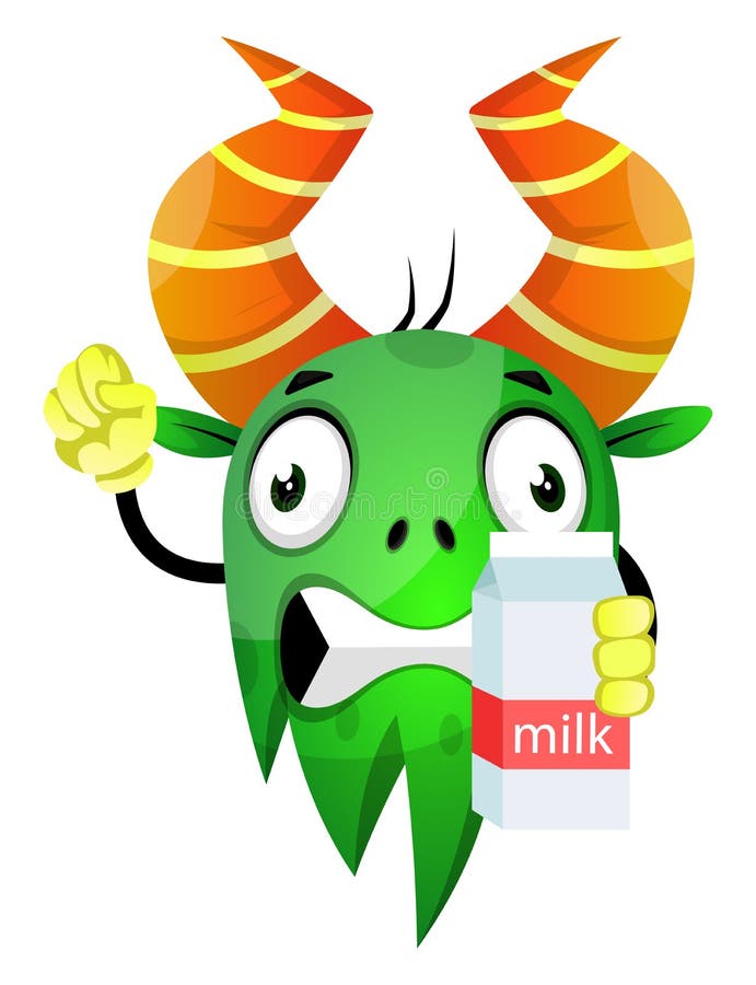 Milk Monster Mascot Vector Cartoon Illustration Stock Vector ...