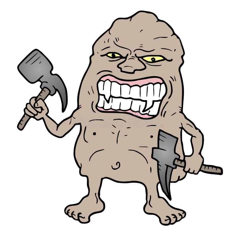 Monster mining stock vector. Illustration of cartoon - 39981295